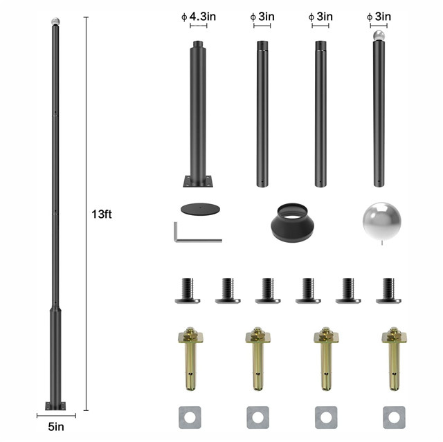 High Quality Q235 Steel Detachable Split Pole with Anchor SP-6M from ...