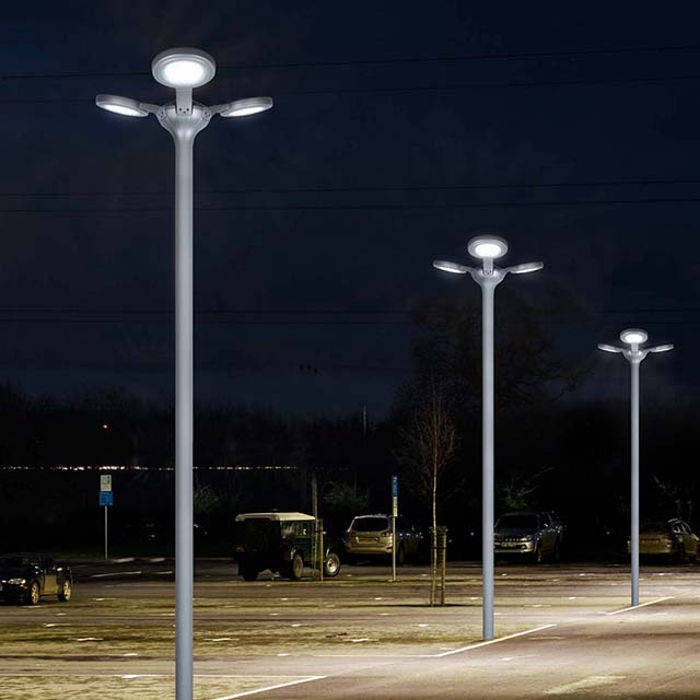 3 Heads integrated Led 30w rechargeable Solar Security Street Lights ...
